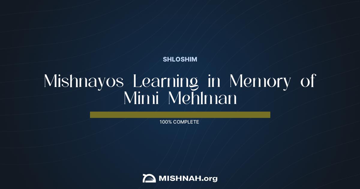 Mimi Mehlman Mishnah Learning Chart | Mishnah.org