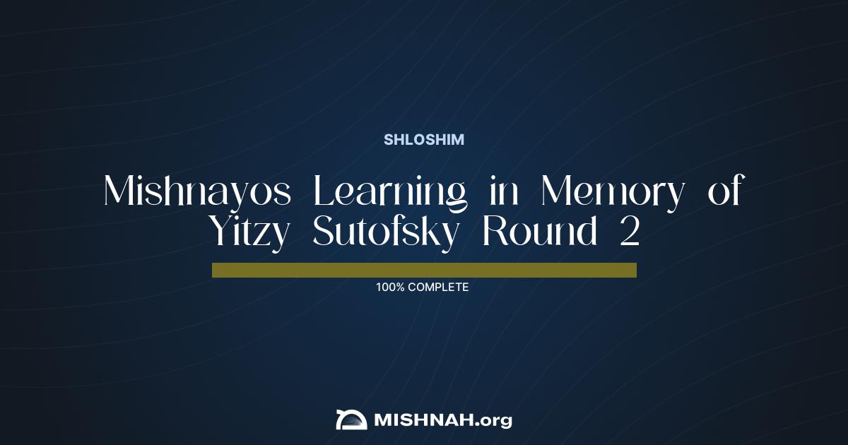 Yitzy Sutofsky Round 2 Mishnah Learning Chart | Mishnah.org