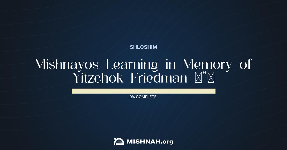 Yitzchok Friedman ז''ל Mishnah Learning Chart | Mishnah.org