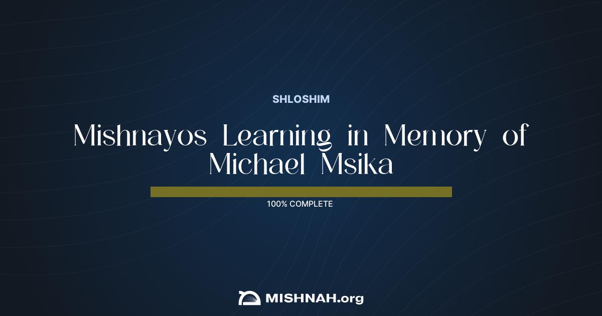 Michael Msika Mishnah Learning Chart | Mishnah.org