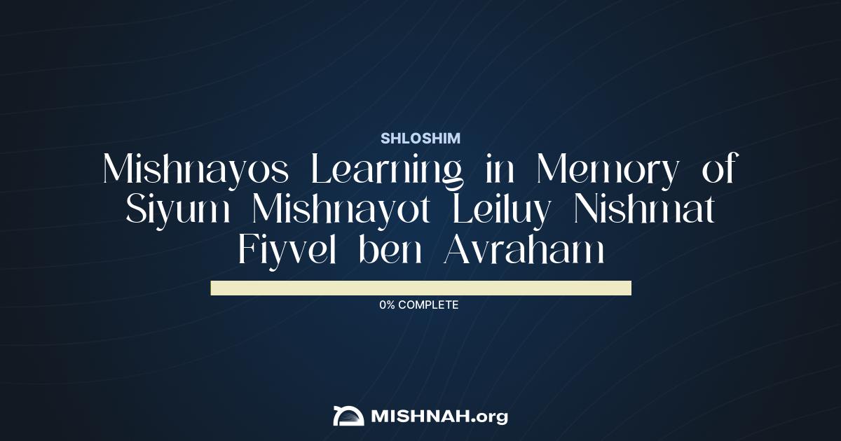 Siyum Mishnayot Leiluy Nishmat Fiyvel ben Avraham Mishnah Learning ...