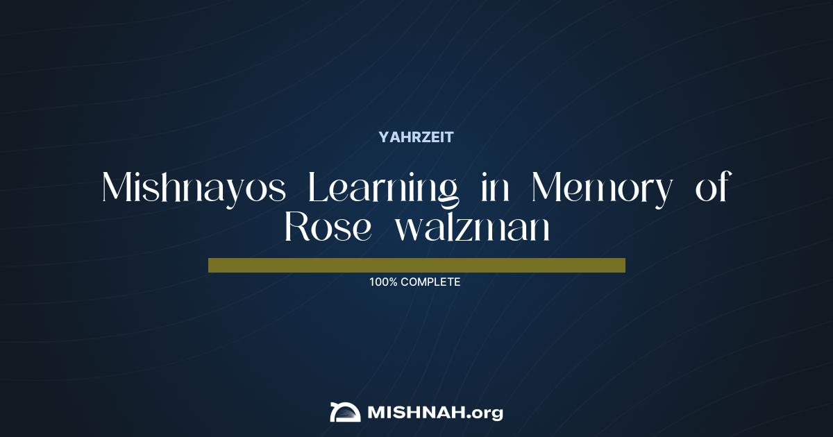 Rose walzman Mishnah Learning Chart | Mishnah.org