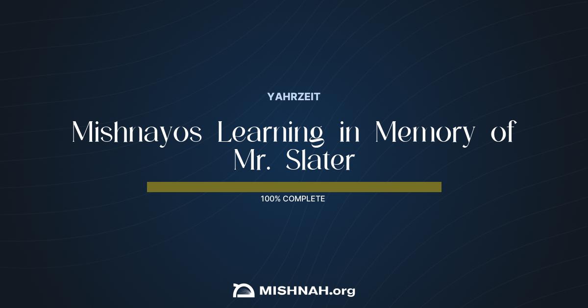 Mr. Slater Mishnah Learning Chart | Mishnah.org
