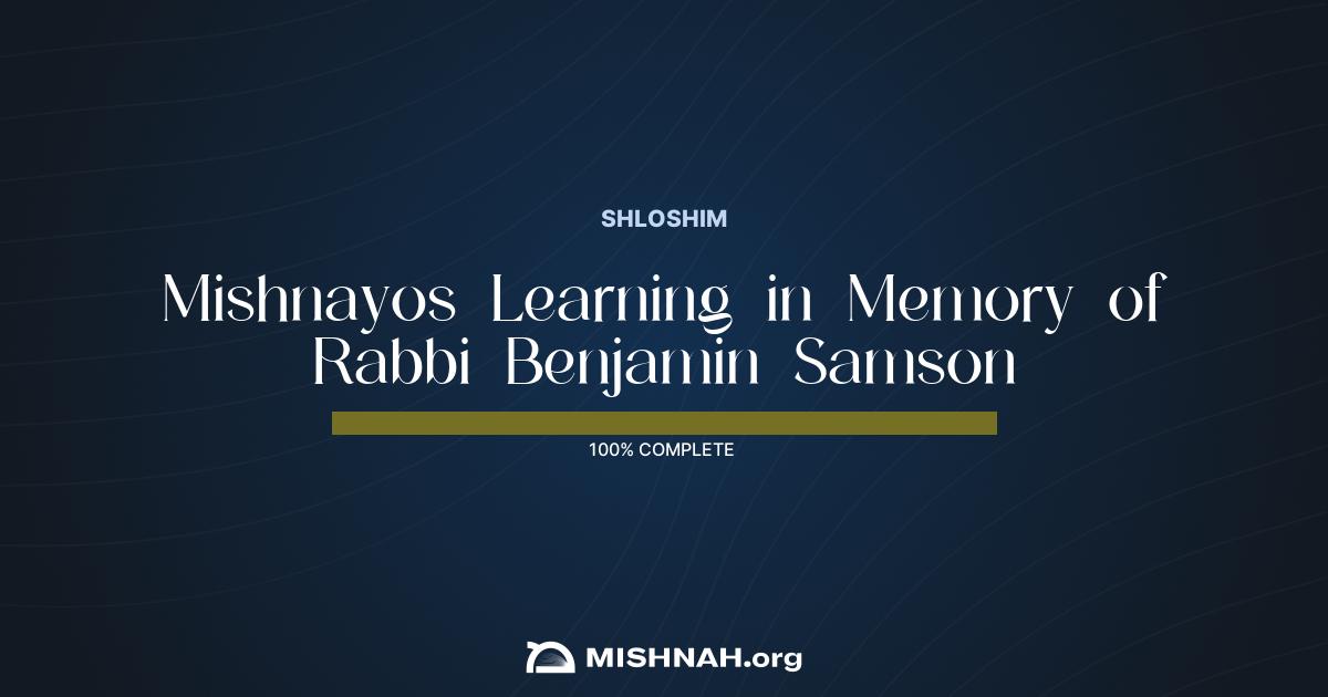 Rabbi Benjamin Samson Mishnah Learning Chart | Mishnah.org