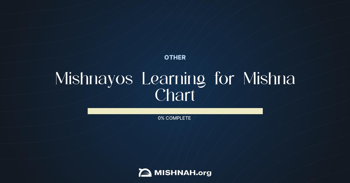 Mishna Chart Mishnah Learning Chart | Mishnah.org