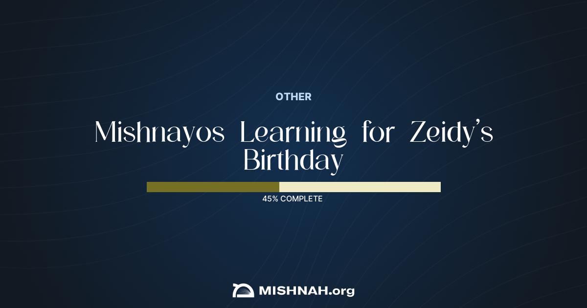 Zeidy’s Birthday Mishnah Learning Chart | Mishnah.org